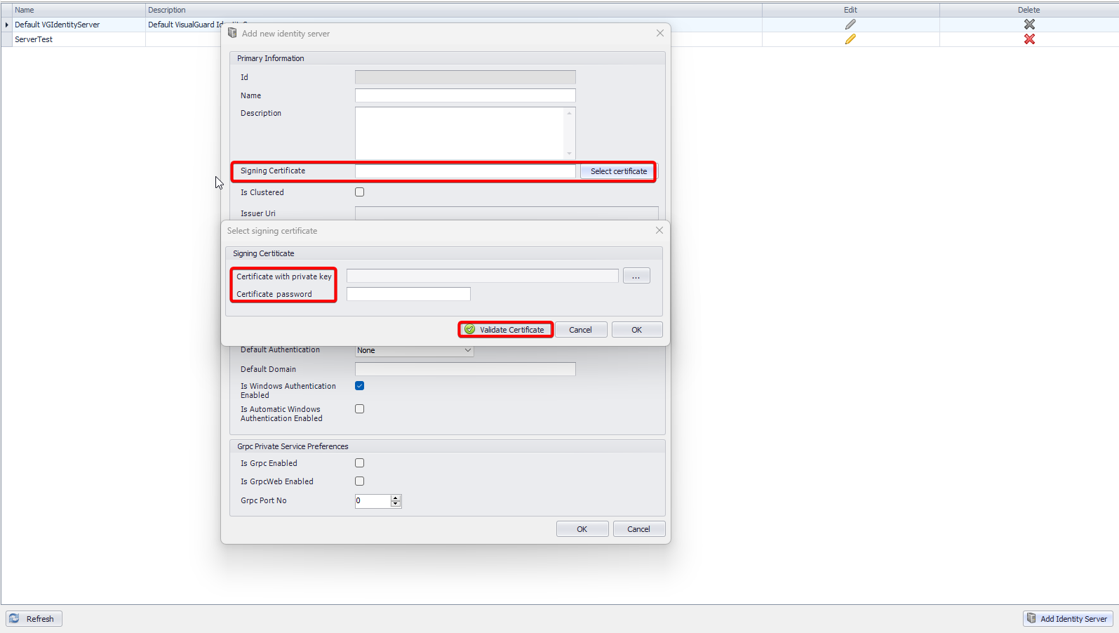 Configure Token Signing Certificate – Visual Guard