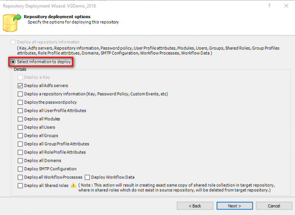 Repository settings – Visual Guard