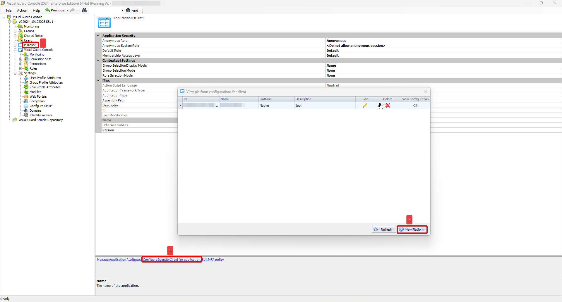 Create Identity Client – Visual Guard