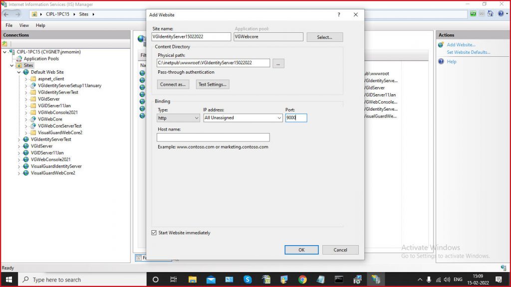 Installation setup – Visual-Guard
