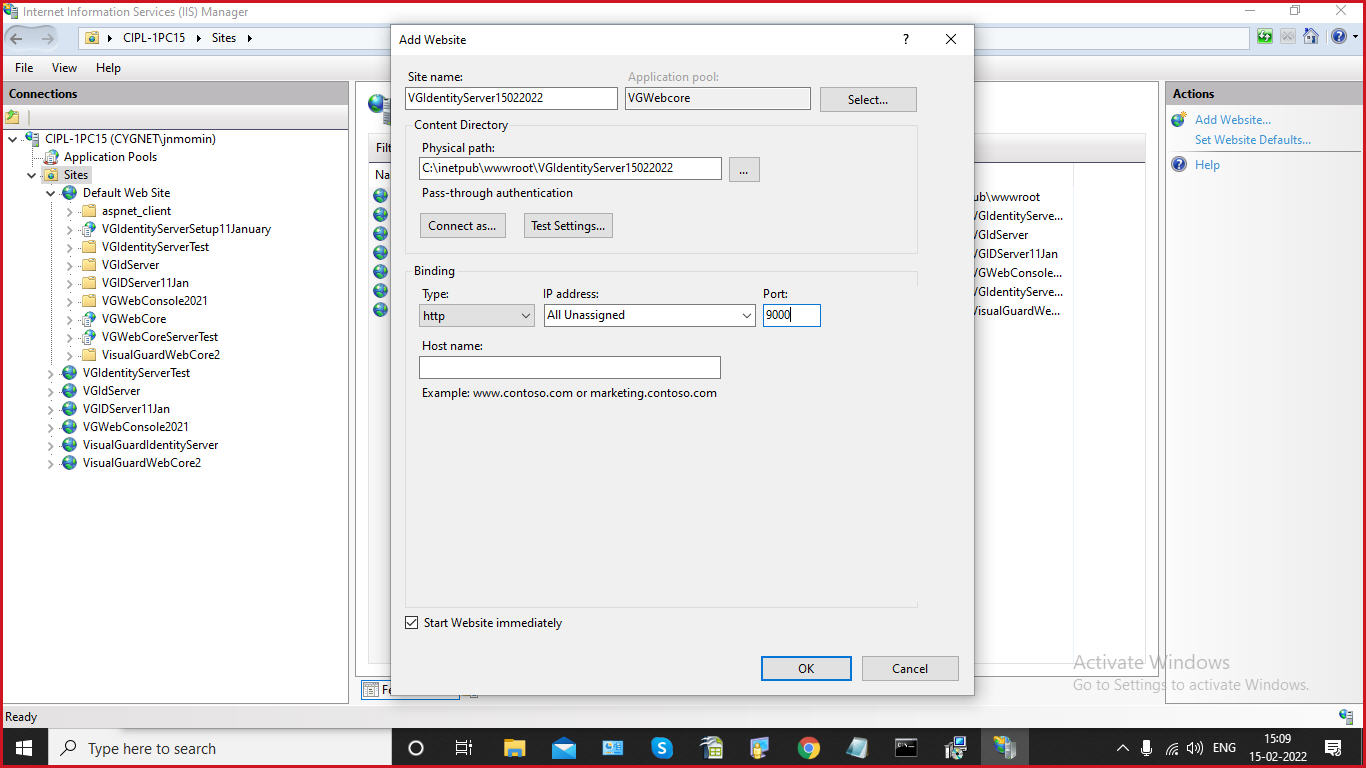 Installation setup – Visual-Guard