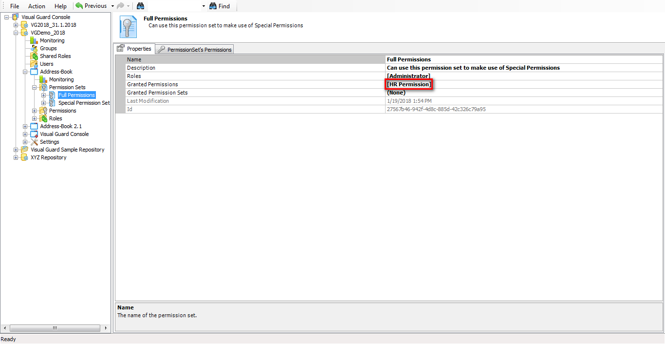 Edit Permission List – Visual Guard
