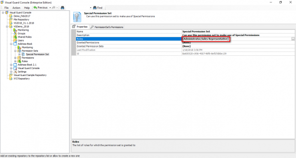 Edit Role List – Visual Guard
