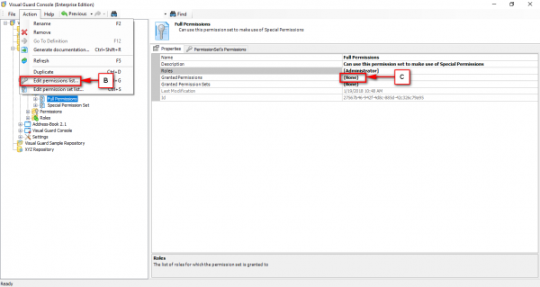 Edit Permission List – Visual Guard