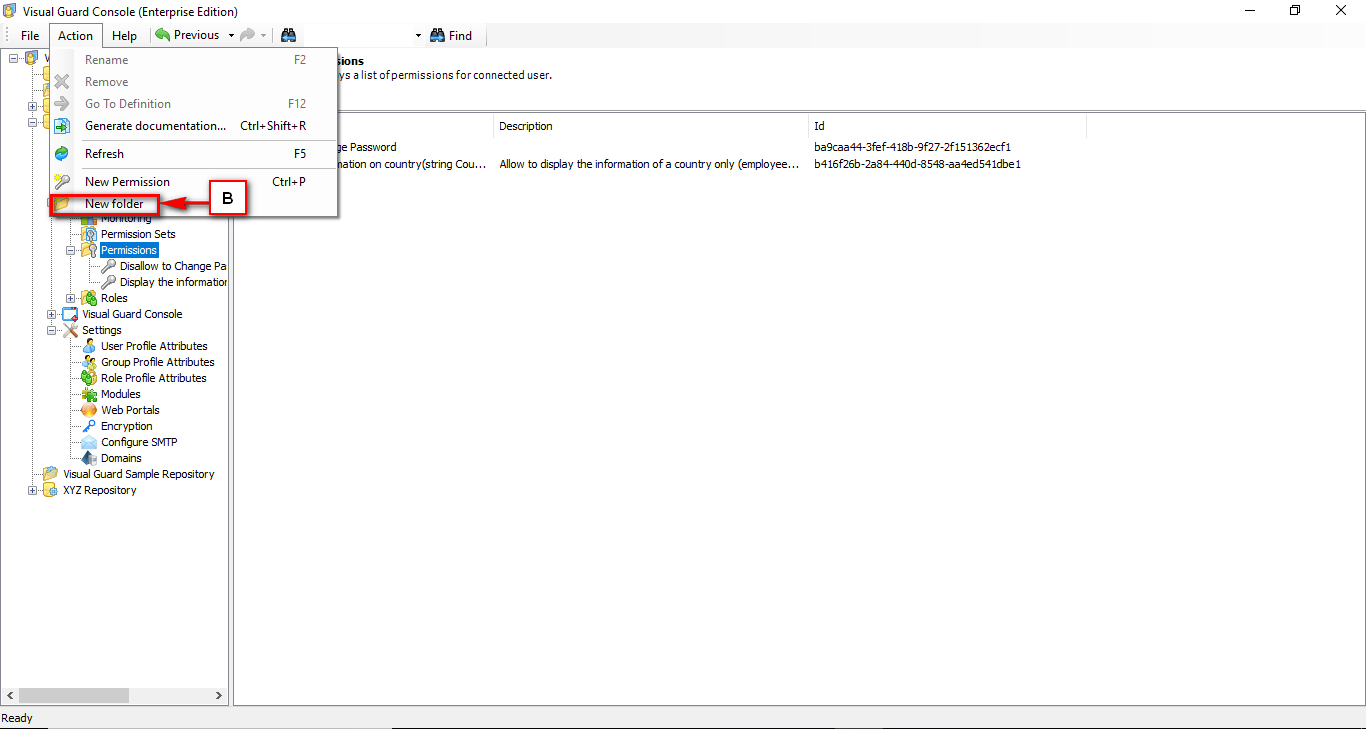 Creating a Permission Folder – Visual Guard