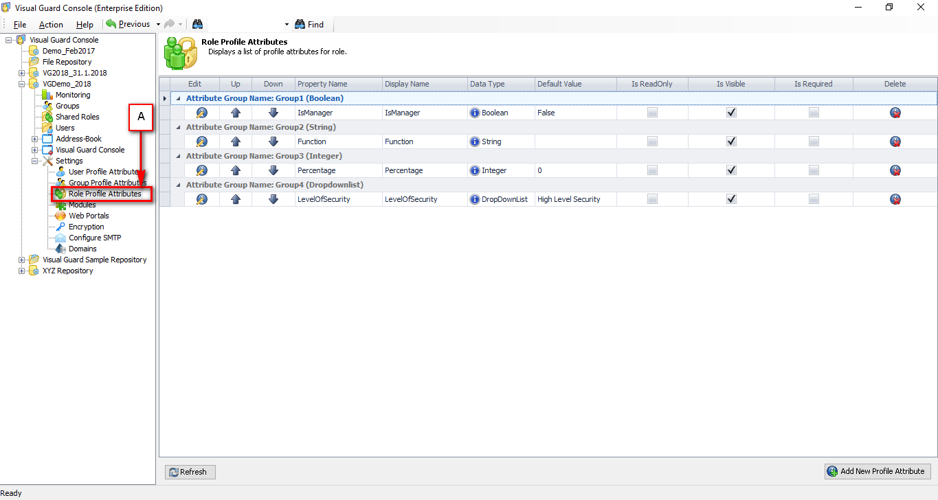 Role Profile Attributes - Visual-Guard