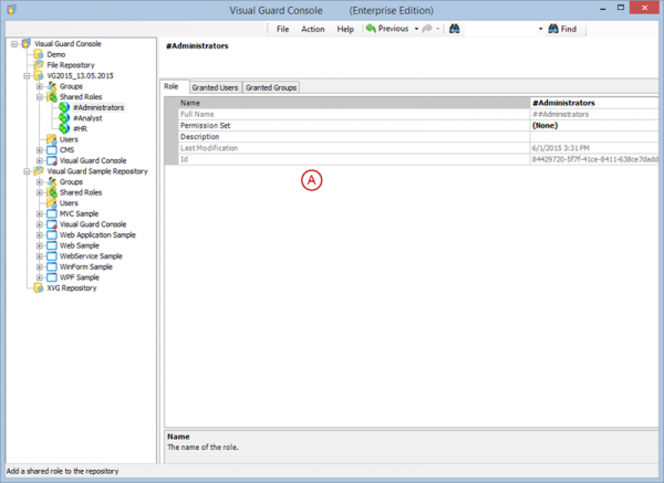 View Granted Groups – Visual Guard