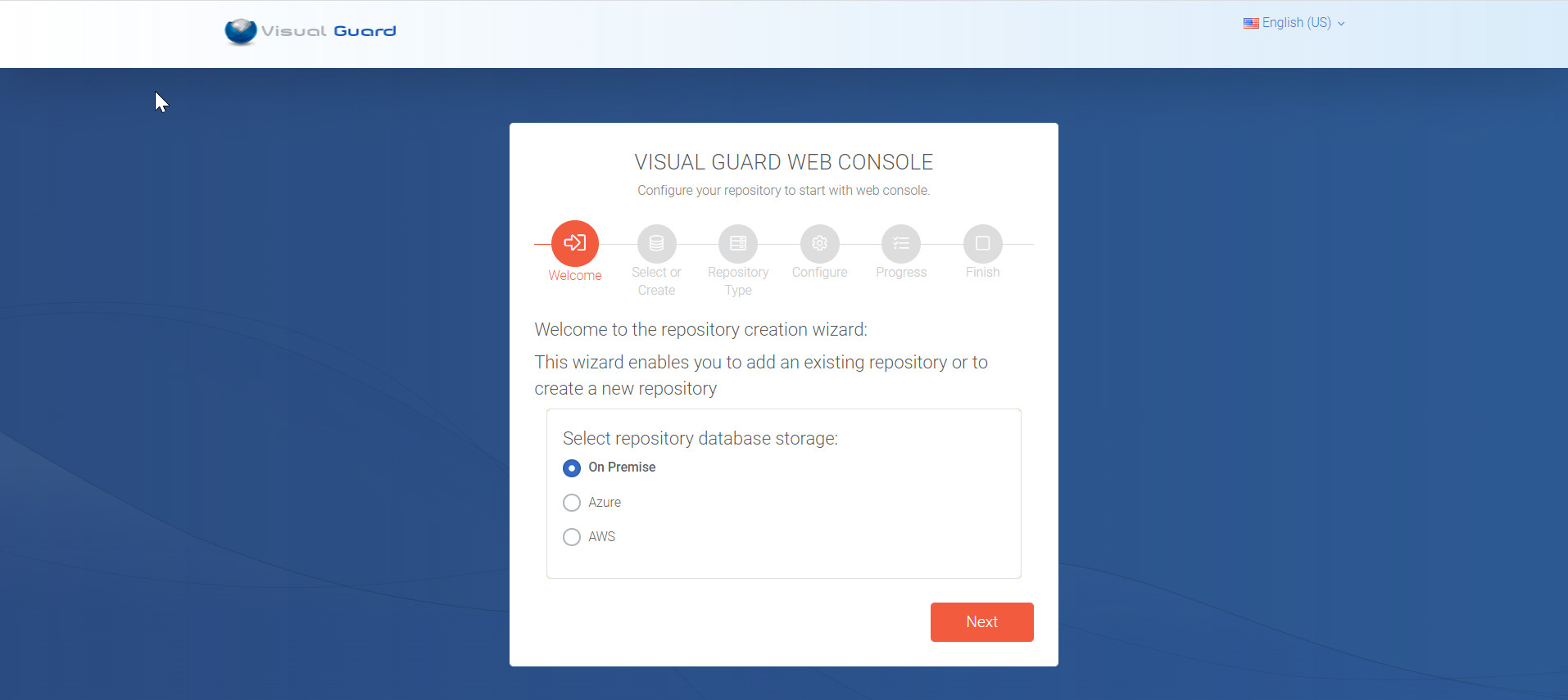 Create or select an existing repository – Visual Guard
