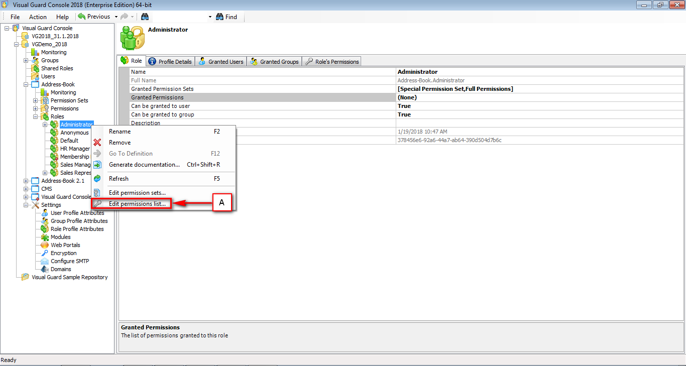 Modify Permissions – Visual Guard