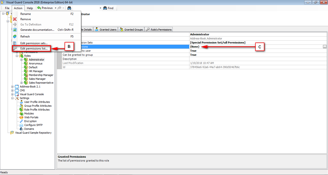 Modify Permissions – Visual Guard