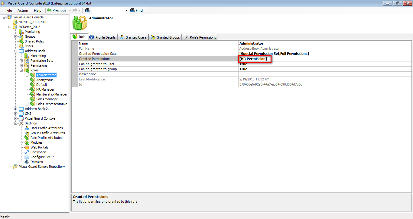 Modify Permissions – Visual Guard