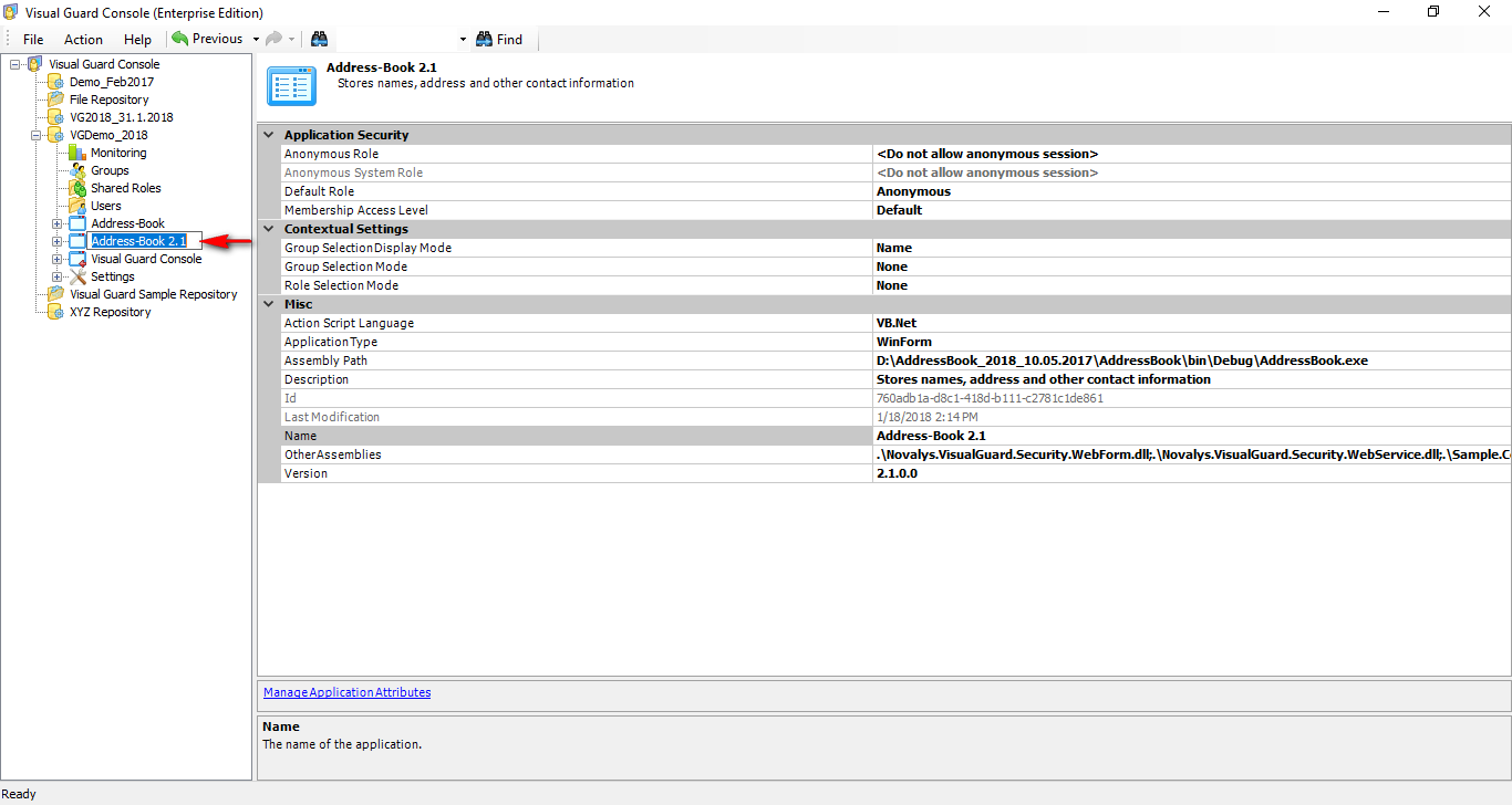 Create A New Application Version – Visual Guard
