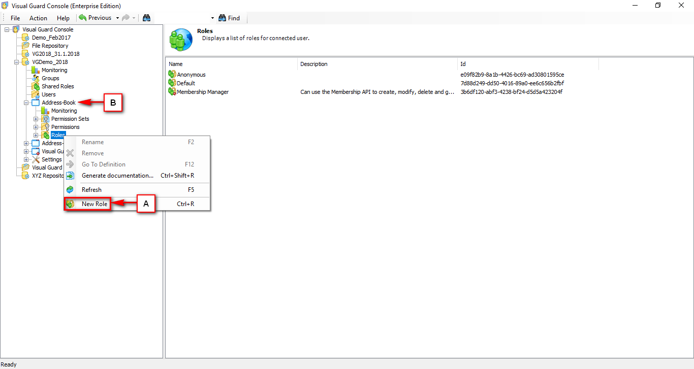 Create Application Roles – Visual Guard