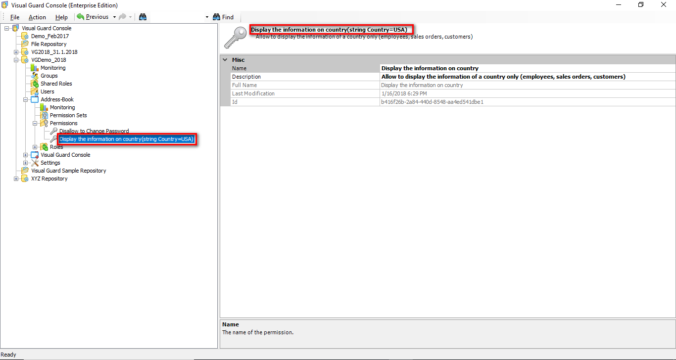 Editing Argument List – Visual Guard