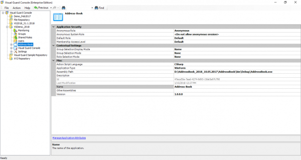 Edit Application – Visual Guard