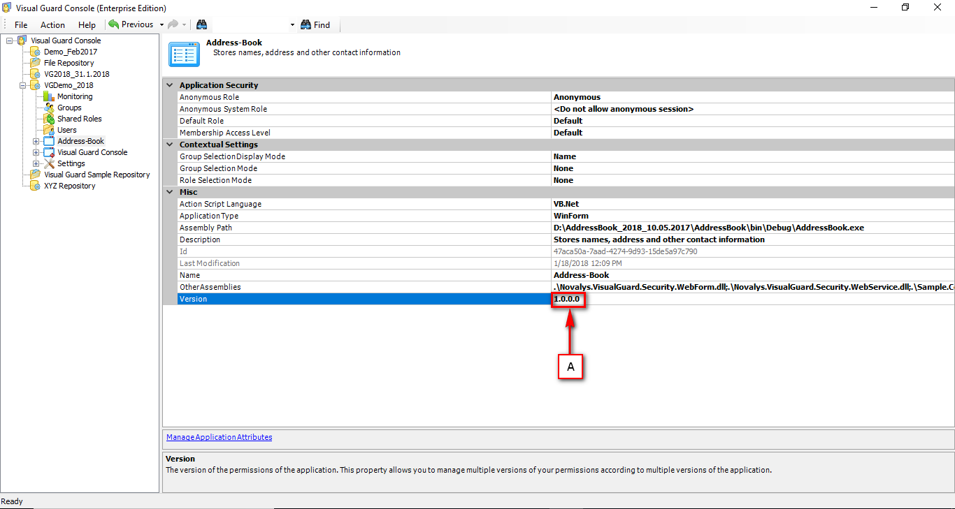 Version – Visual Guard