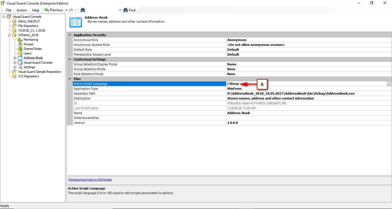 Action Script Language – Visual Guard