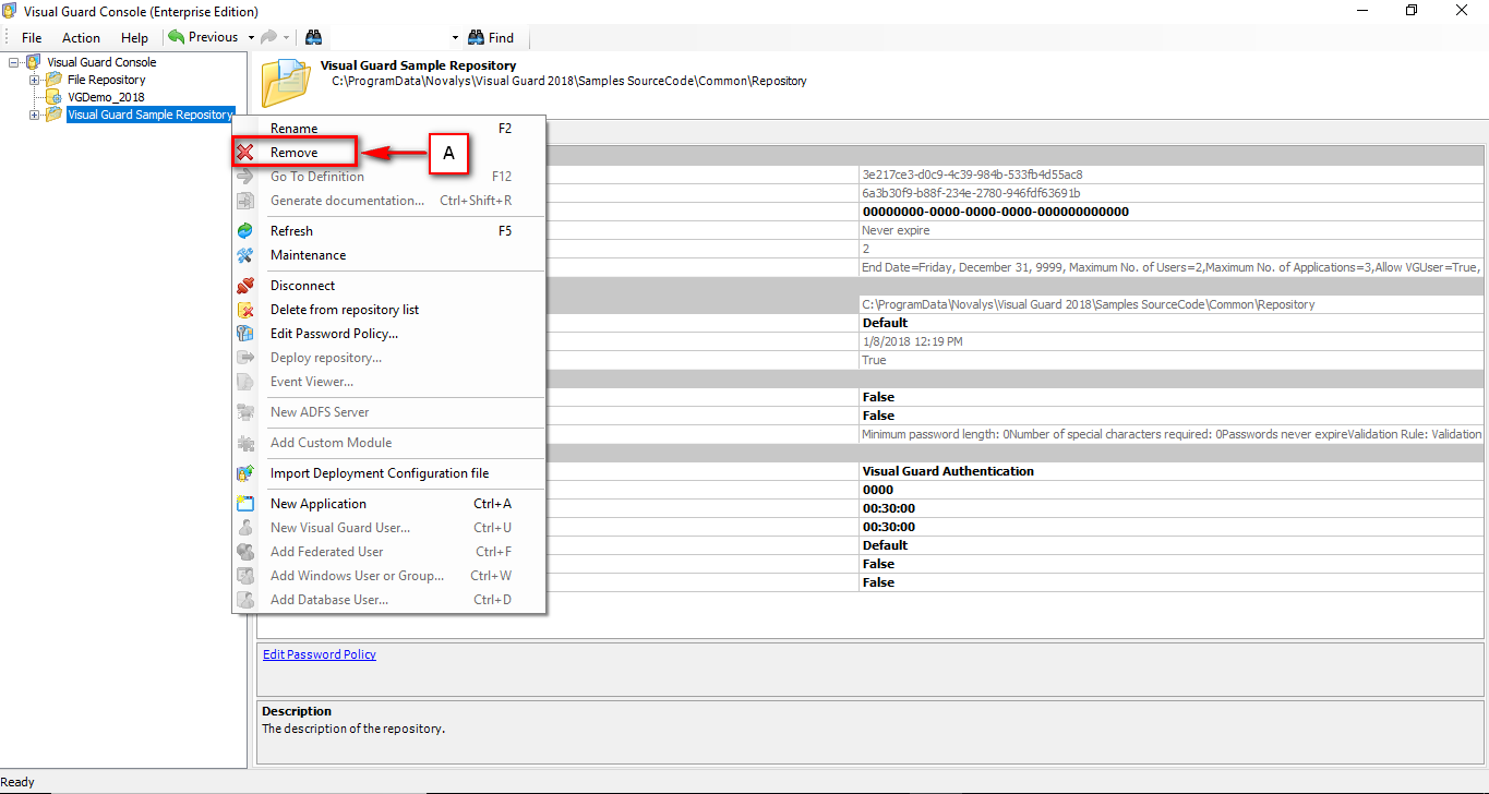 Remove Repository – Visual Guard